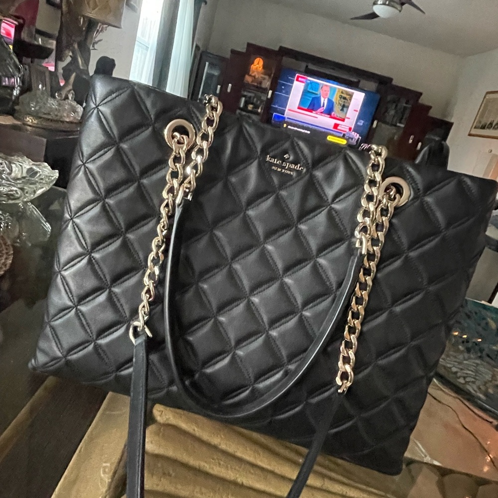 Kate Spade Quilted Black Leather Shoulder Bag - Gem